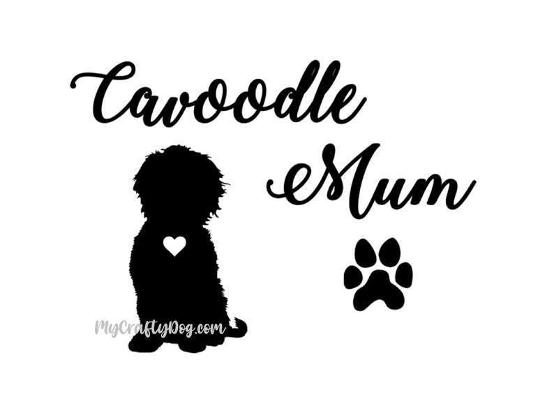 Cavoodle Mum Car Sticker, Cavoodle Mom or Dad Car Vinyl Decal Sticker ...