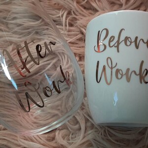 Before Work and After Work Vinyl Sticker for DIY Co-worker Gift, Kris ...