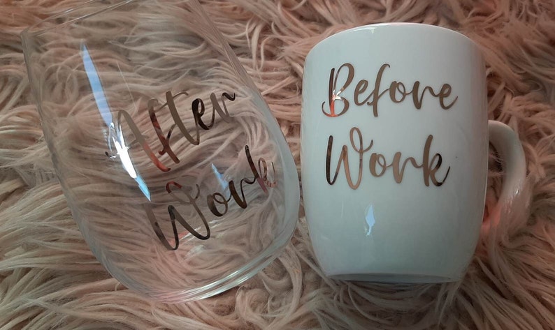 Before Work and After Work Vinyl Sticker for DIY Co-worker Gift, Kris ...