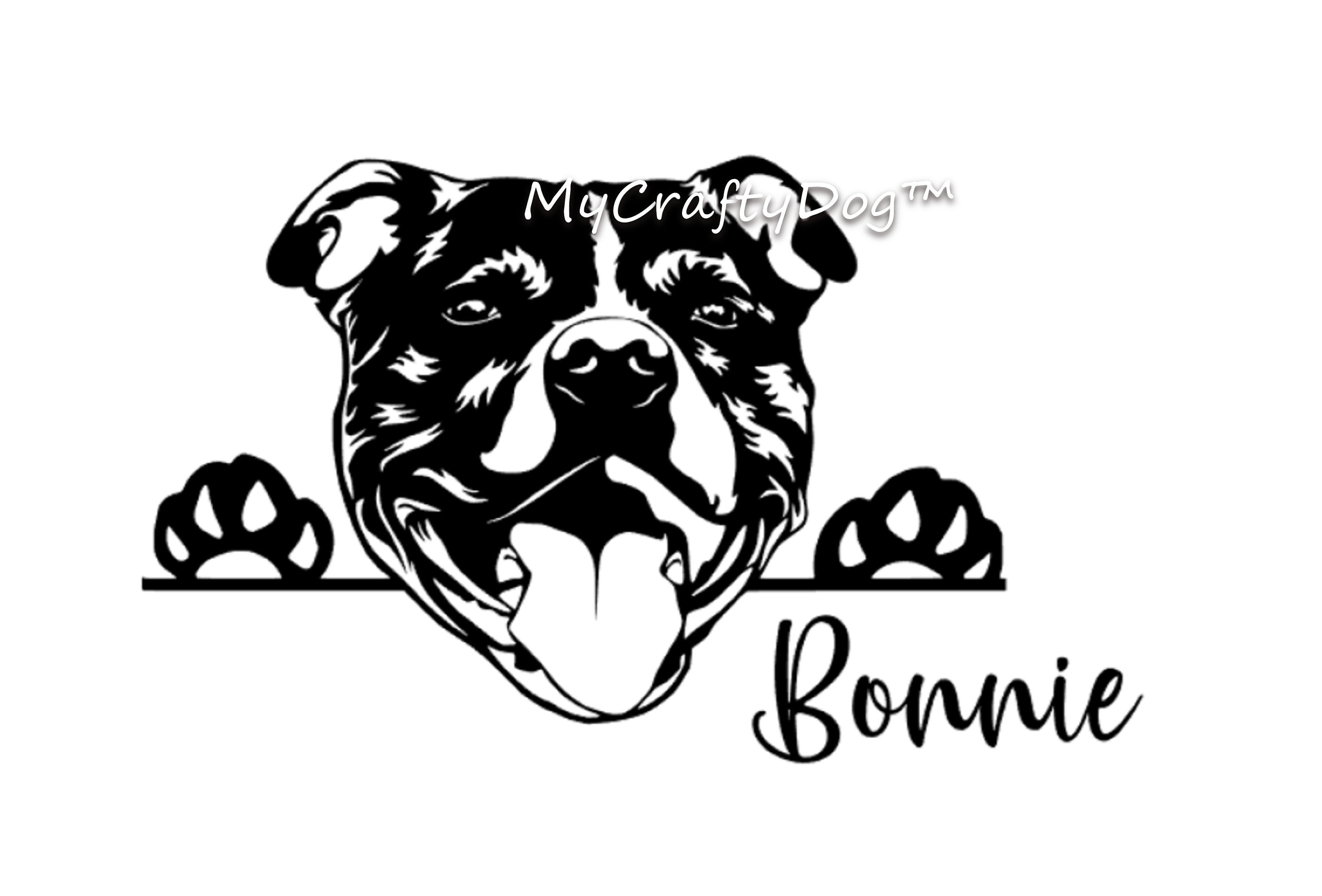 Staffy Peeking Dog Car Decal Sticker Staffordshire Terrier | Etsy