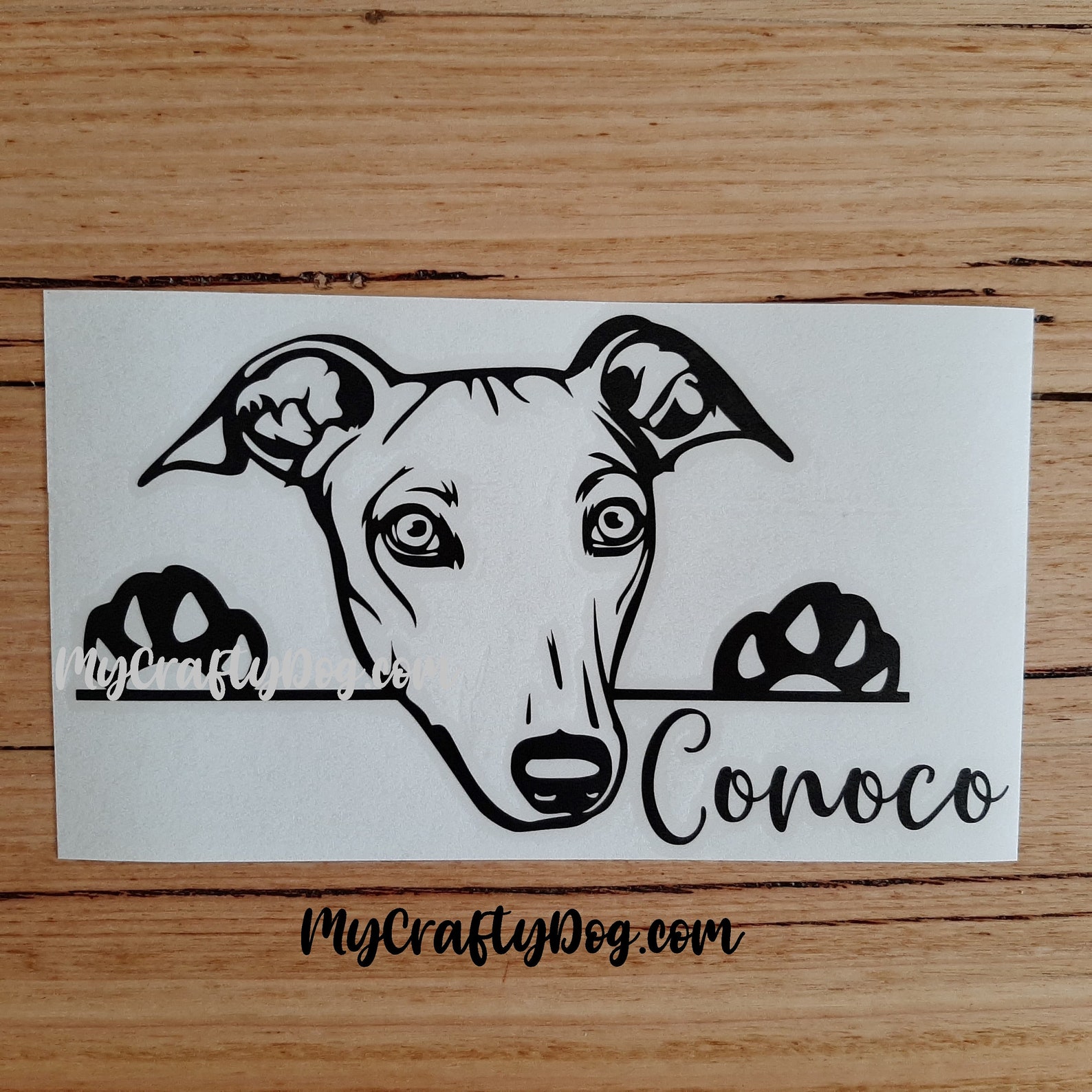 Peeking Greyhound Dog Car Decal Sticker, Whippet Dog Sticker, Vinyl ...