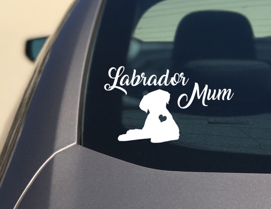 Labrador Mum Sticker Vinyl Decal for Car Window 12x20cm Gift Lab Mom ...