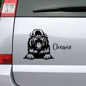 Newfoundland Peeking Dog Car Decal Sticker, Newfie Mum Sticker Newfie ...