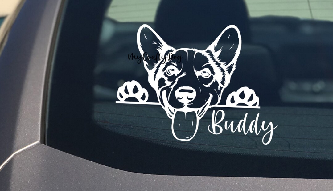 Corgi Peeking Dog Car Decal Sticker, Corgi Dog Sticker, Vinyl Window ...