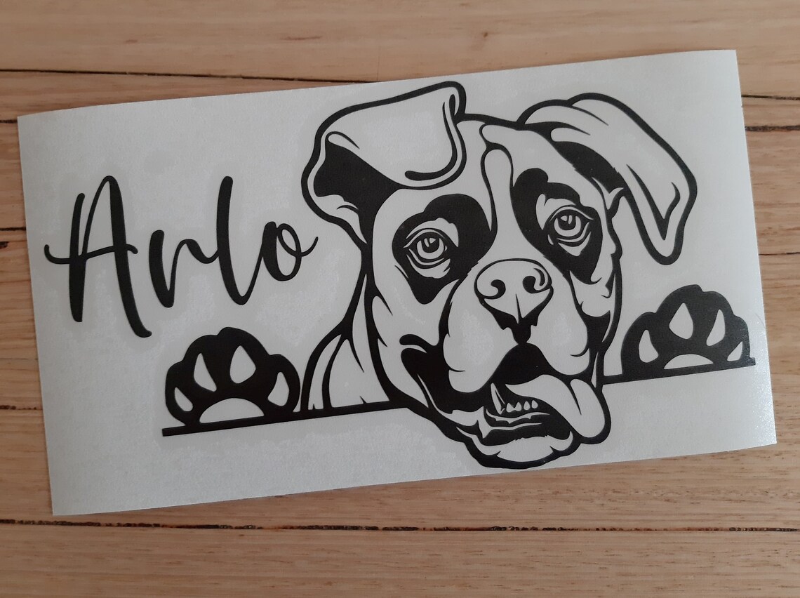 Boxer Sticker Peeking Boxer Car Decal Waterproof Dog Vinyl - Etsy