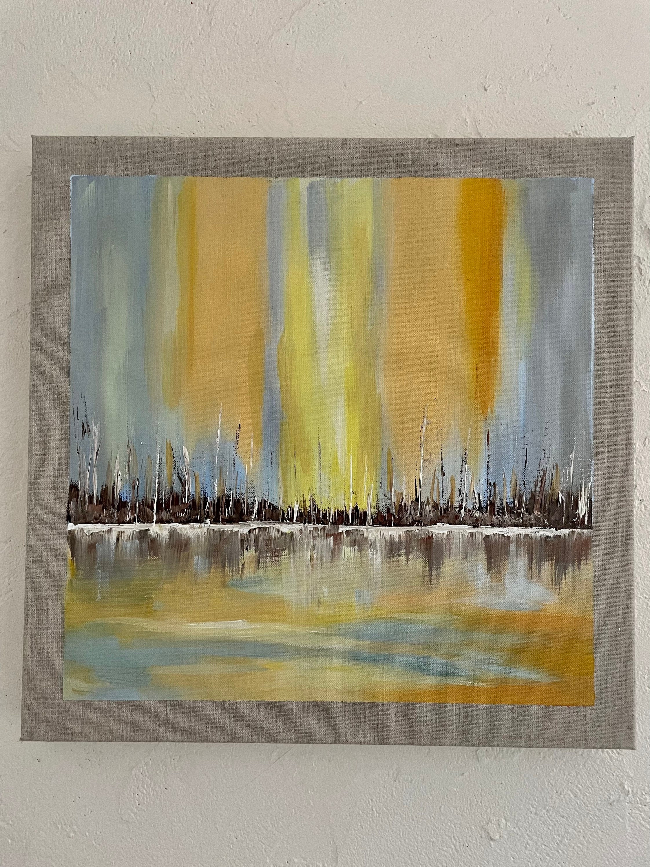 Table Painting Oil on Linen Canvas Reflections and Lights - Etsy