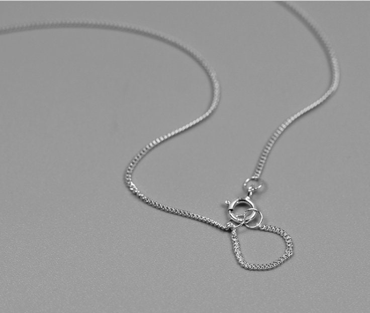 Fine chain in Sterling Silver 925 adjustable length at 40cm | Etsy