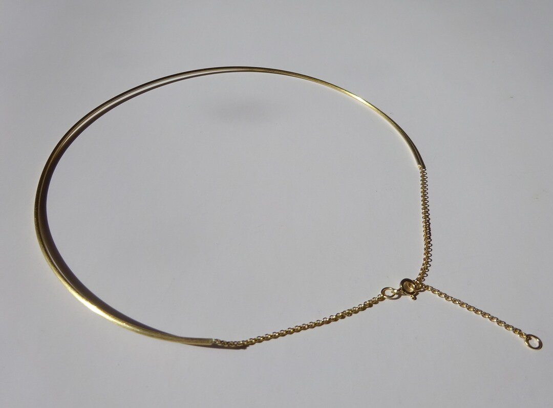 Torque Choker Necklace, 1.5mm Thick Full Wire, Adjustable Length 40cm ...