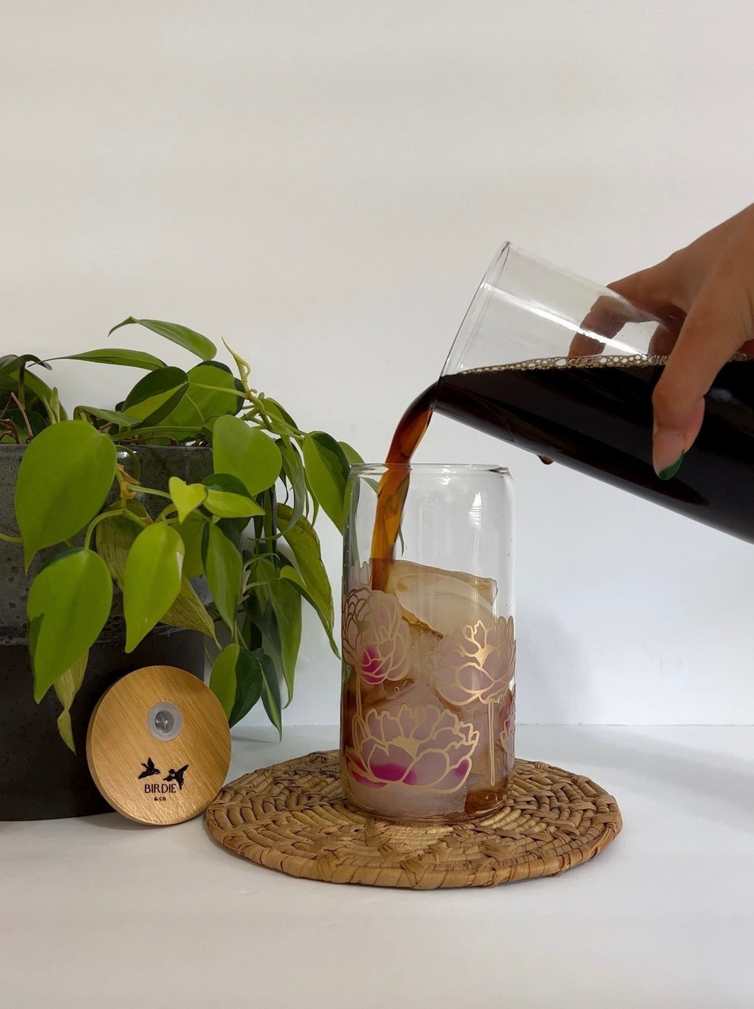 Color Changing Glass, Color Changing Peonies Can Glass, Peonies Can ...