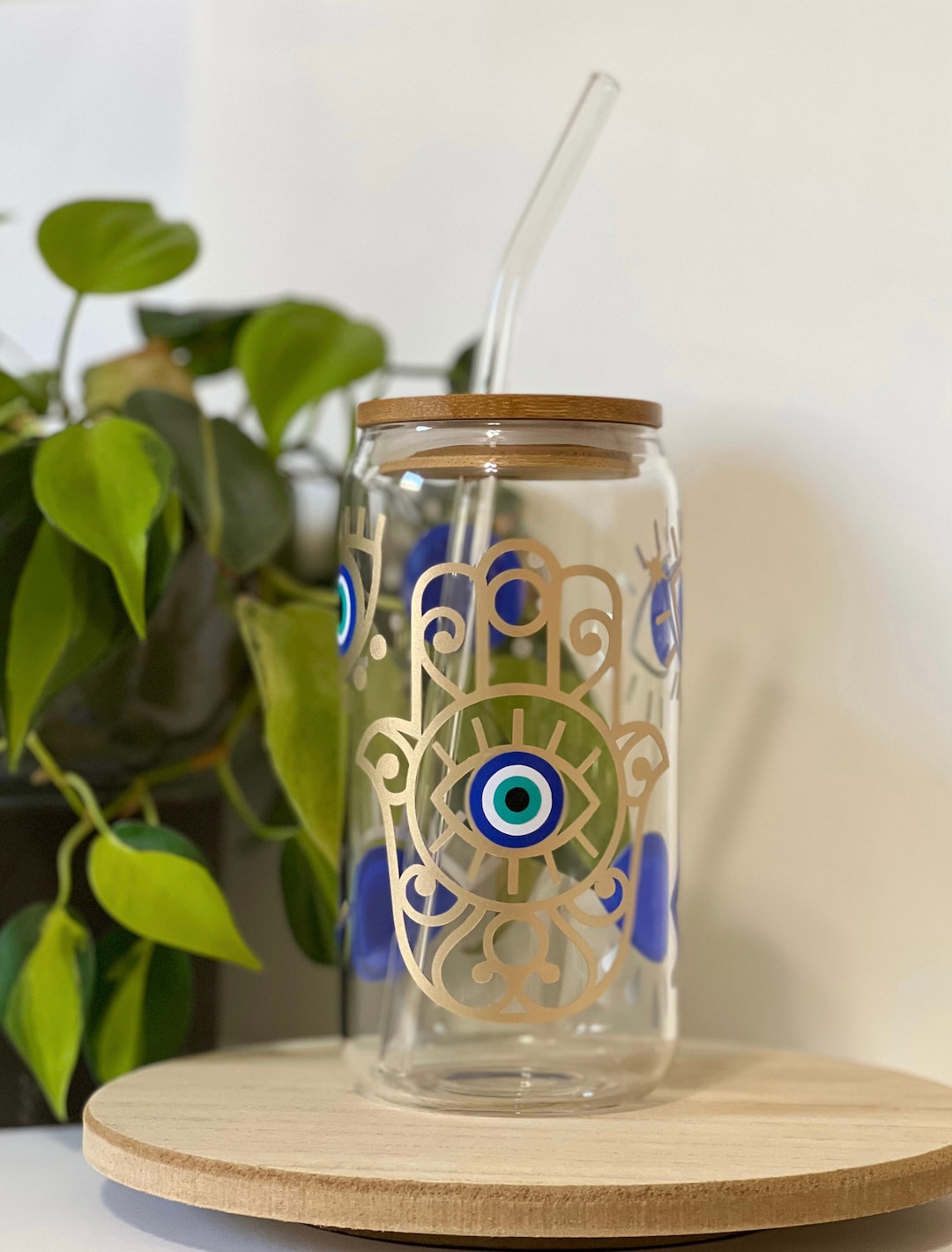 Evil Eye Glass, Evil Eye Can Glass, Evil Eye Glassware, Evil Eye Iced ...