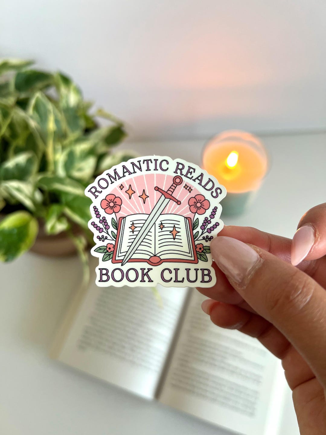 Romantic Reads Book Club Sticker - Waterproof Kindle Reader Vinyl Decal ...