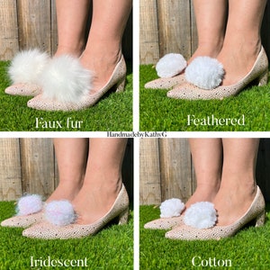 Tinkerbell Puff Ball Shoe Clips, Pom Poms, Tinkerbell Inspired, White ...