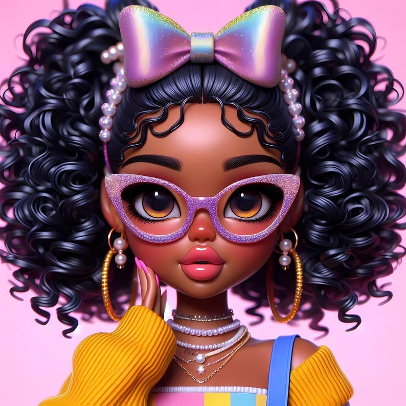 Color Pop Pngs | Diverse Girls Illustration Bundle | Instant Download ...