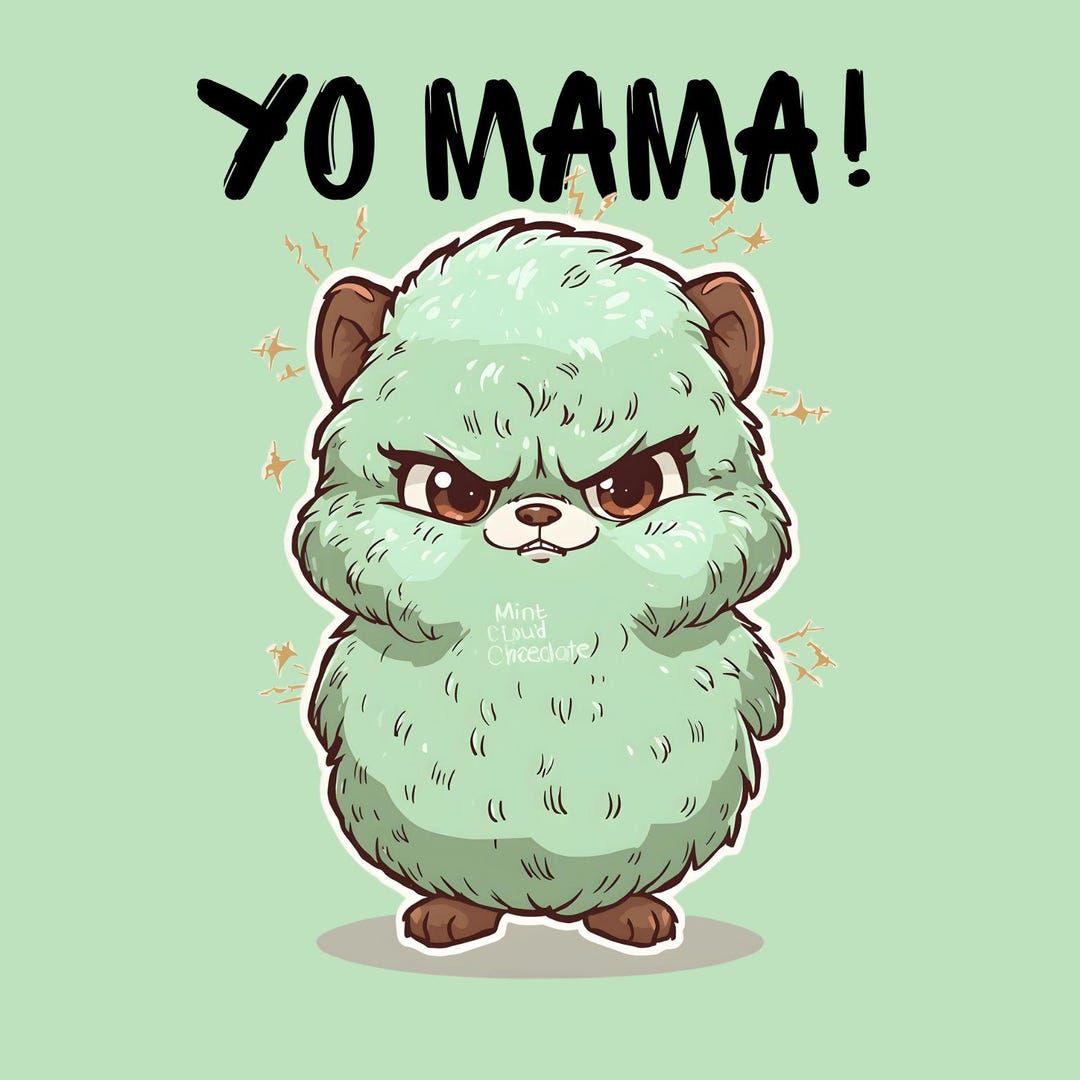 Yo Mama Monster T-shirt | Funny Grumpy Green Creature Tee - Etsy
