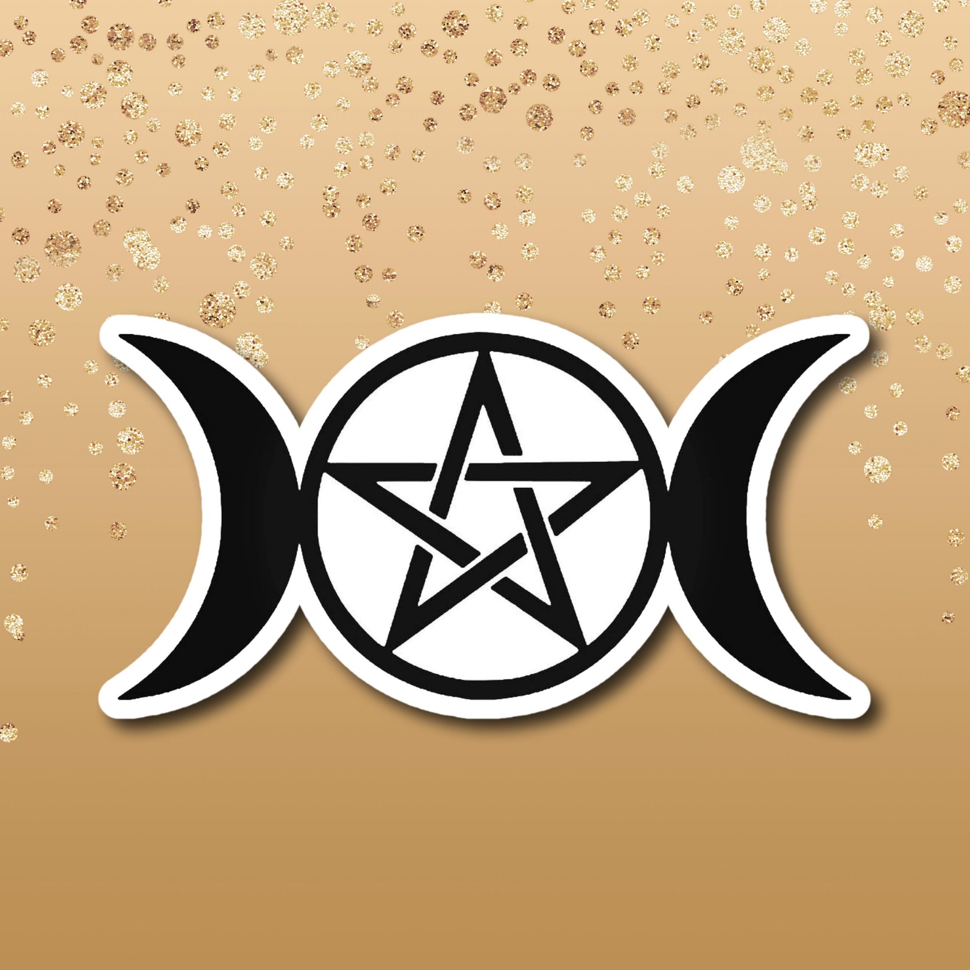 Pentagram and Triple Goddess Sticker | Wiccan Sticker | Decal - Etsy