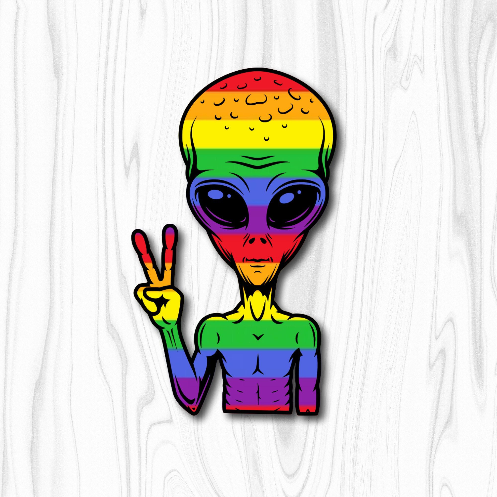 Pride Alien Sticker | Alien Sticker | Decal | Pride Sticker - Etsy