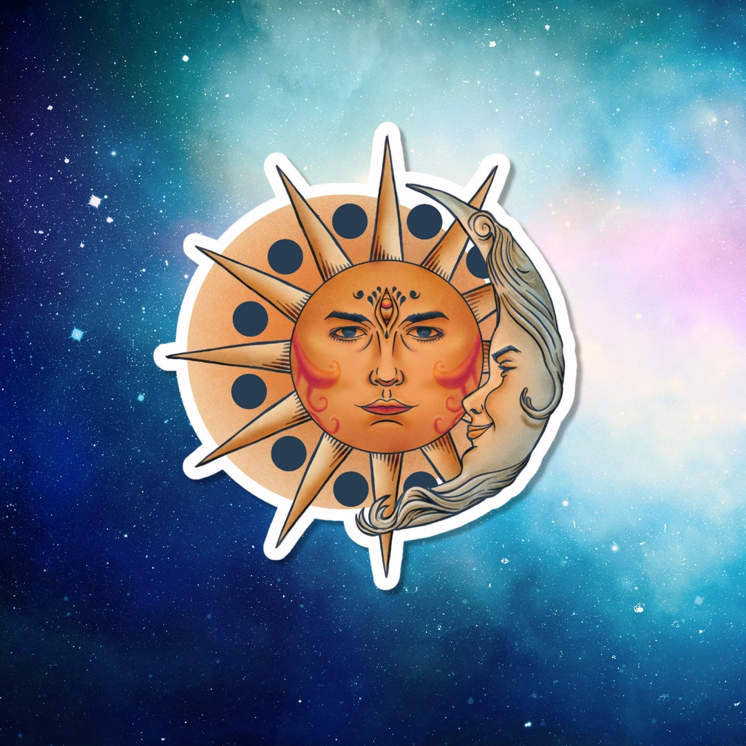 Mystical Wiccan Sticker Set | Celestial Sun God Moon Goddess Decals - Etsy