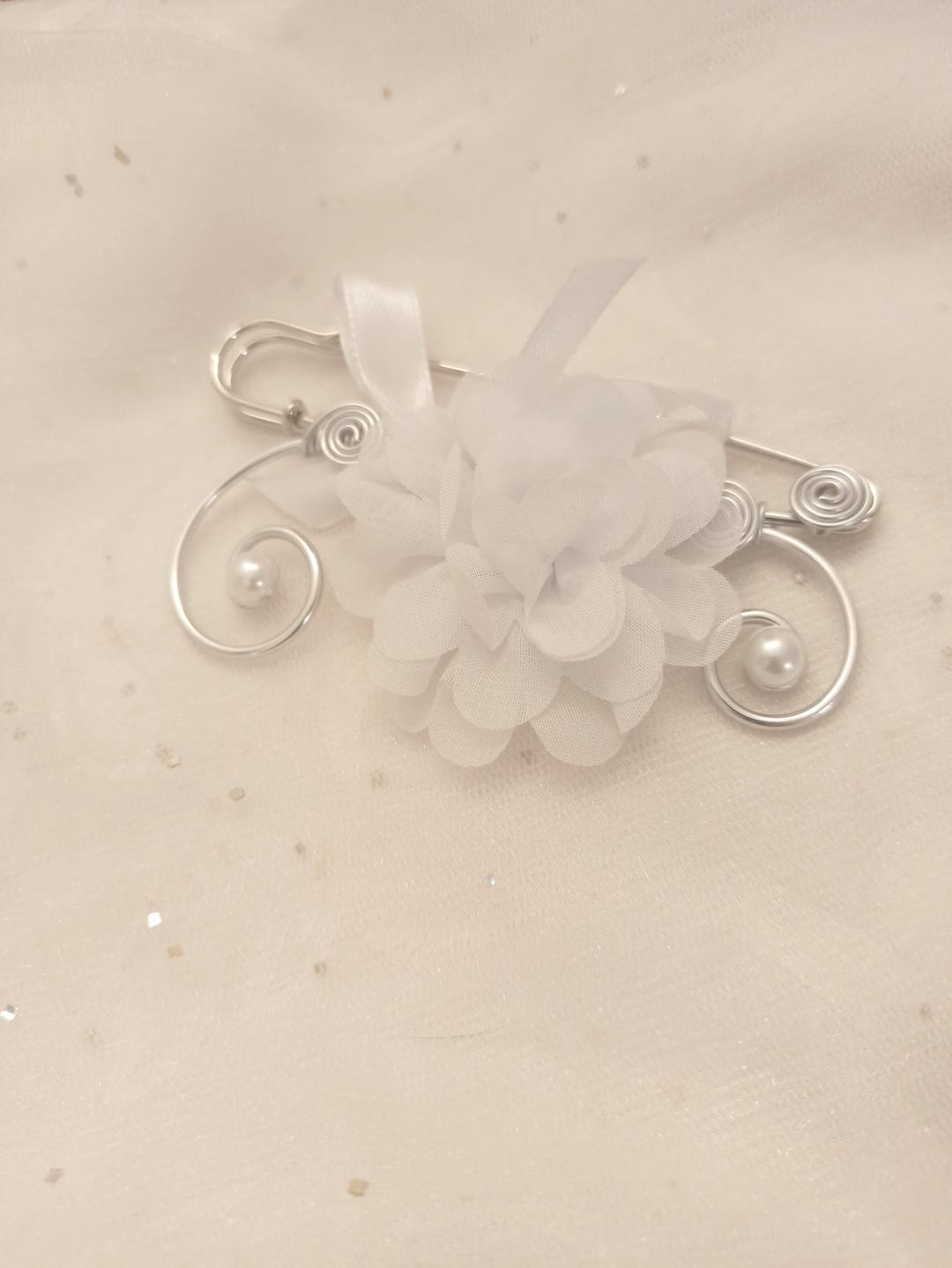 Wedding Dress Train Attachment - White Chiffon Flower Train Attachment ...
