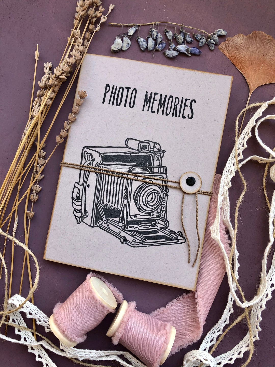 Handmade Photo Album With Recycled Paper, Handprinted Vintage Photo ...