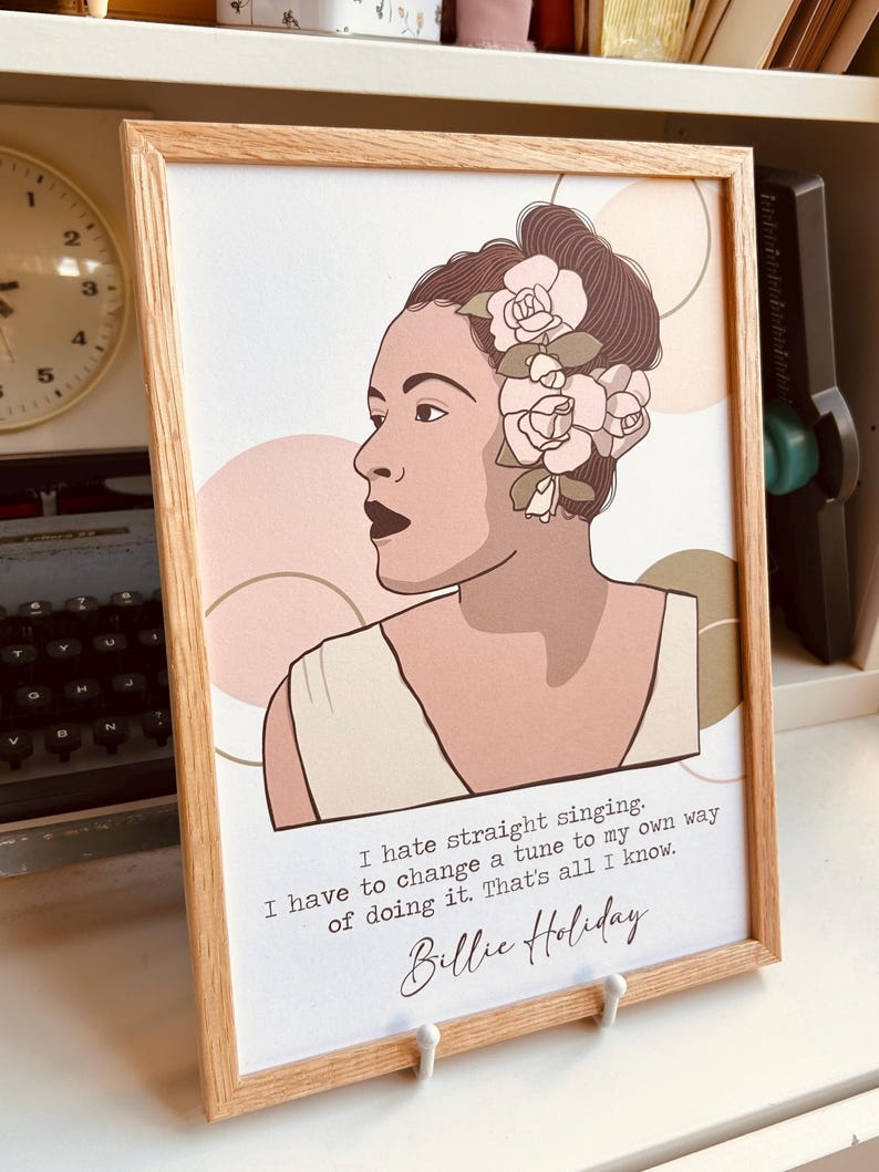Printable Billie Holiday Poster in A4 Size, Digital Billie Holiday ...