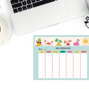 4 calendriers, semainiers pour enfants à imprimer, planning ...