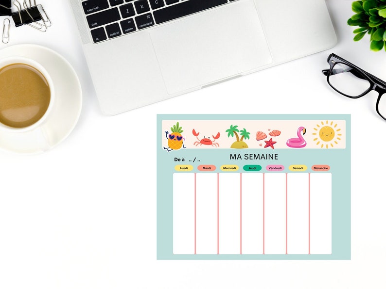 4 calendriers, semainiers pour enfants à imprimer, planning ...