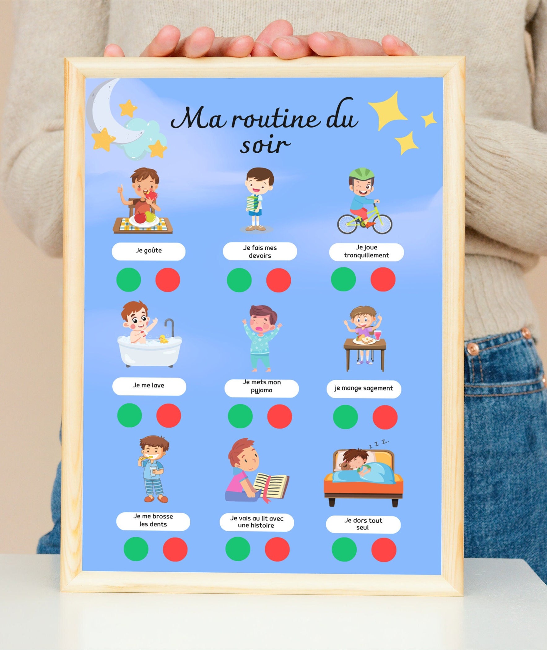 Tableaux de routines, affiches routines, enfant, matin soir ...