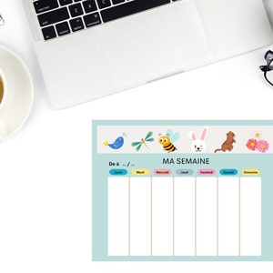 4 calendriers, semainiers pour enfants à imprimer, planning ...