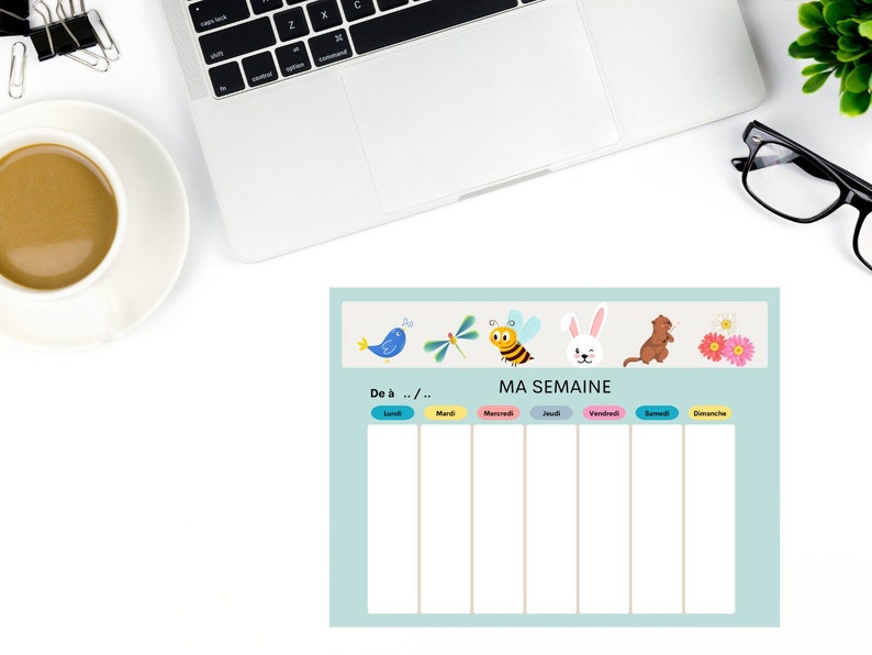 4 calendriers, semainiers pour enfants à imprimer, planning ...
