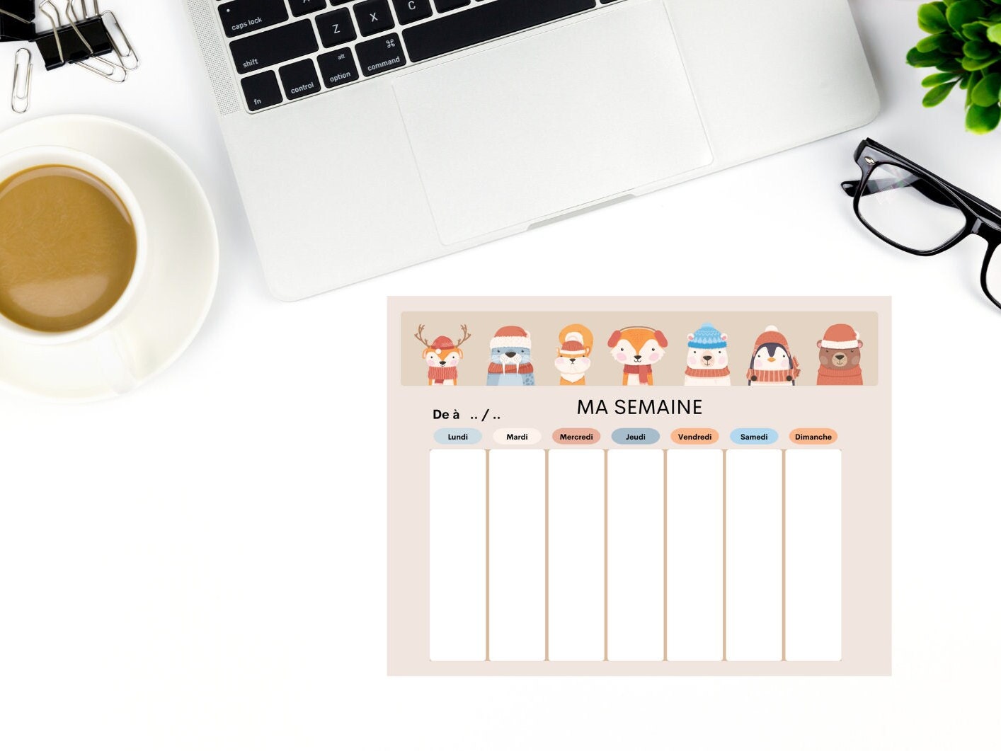 4 calendriers, semainiers pour enfants à imprimer, planning ...
