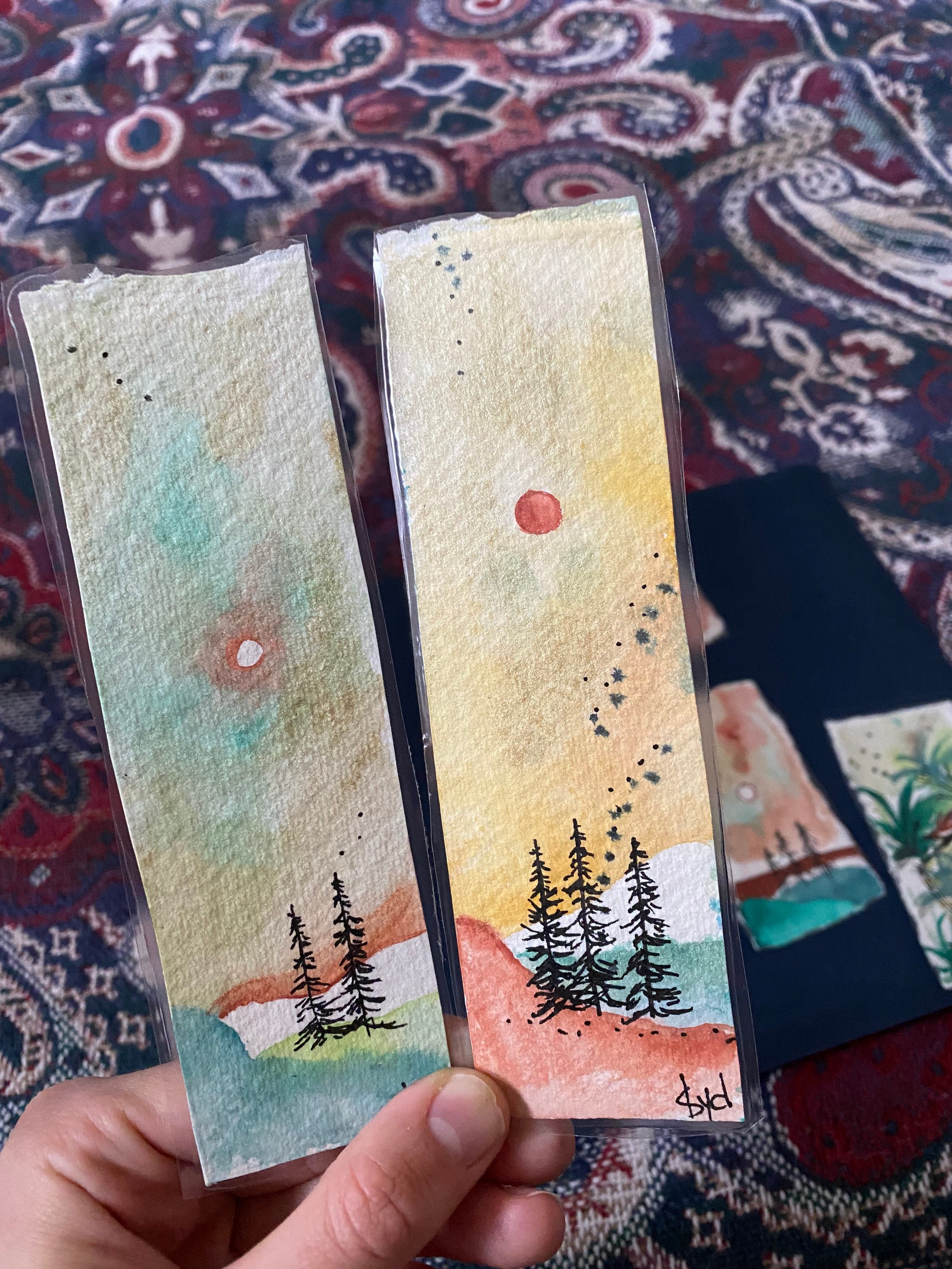 Handmade Watercolor Bookmarks - Double Sided and Laminated ...
