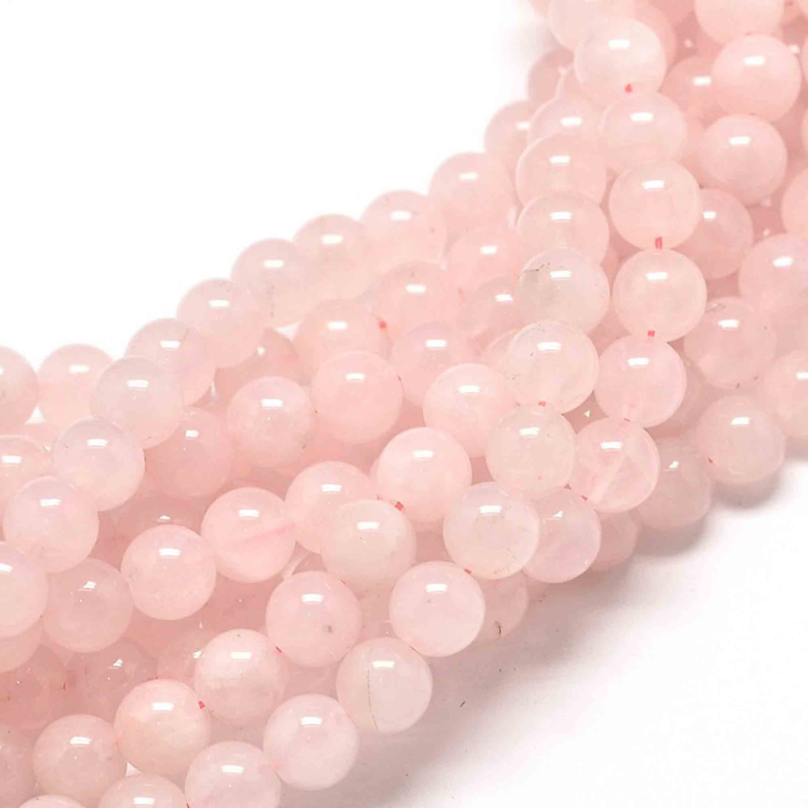 Perle quartz rose naturelle ronde6 mm trou: 1 mm lot de 20 | Etsy