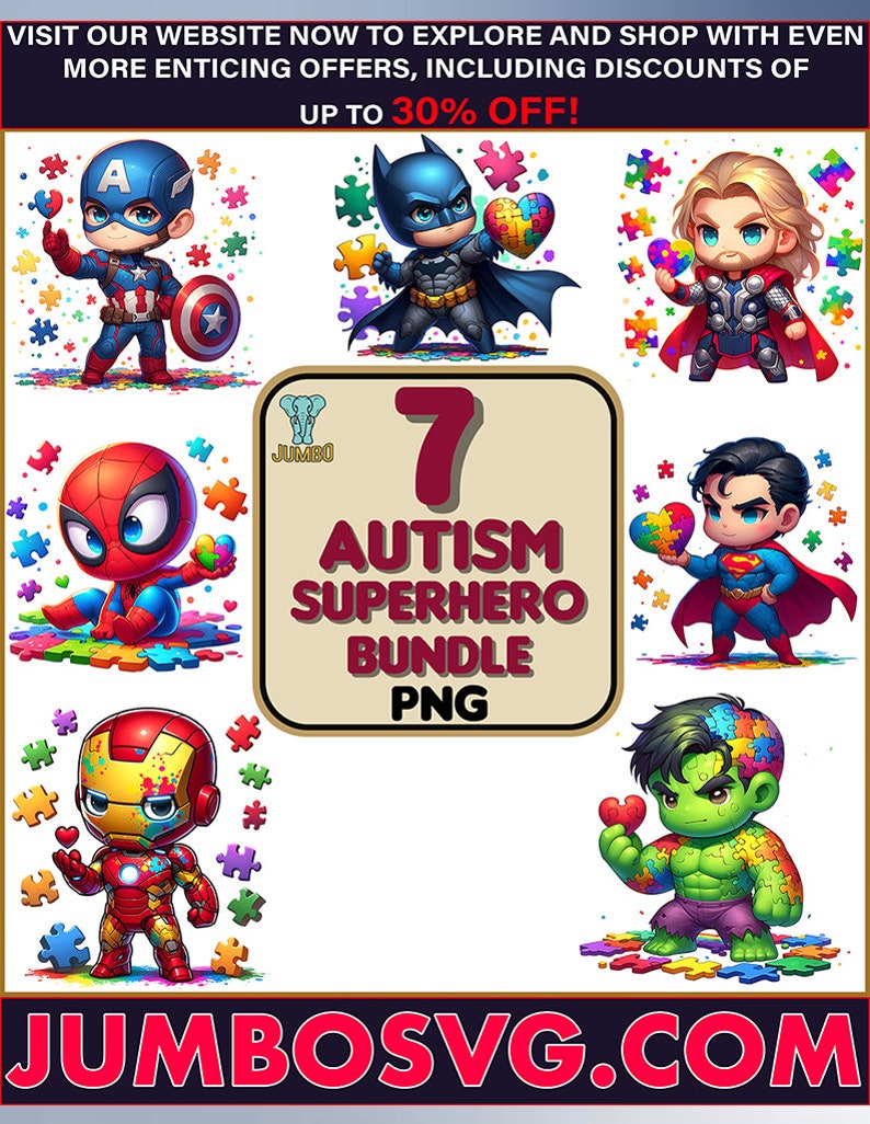 7 Autism Superhero Png Bundle, Autism Awareness Day Png, Super Autism ...