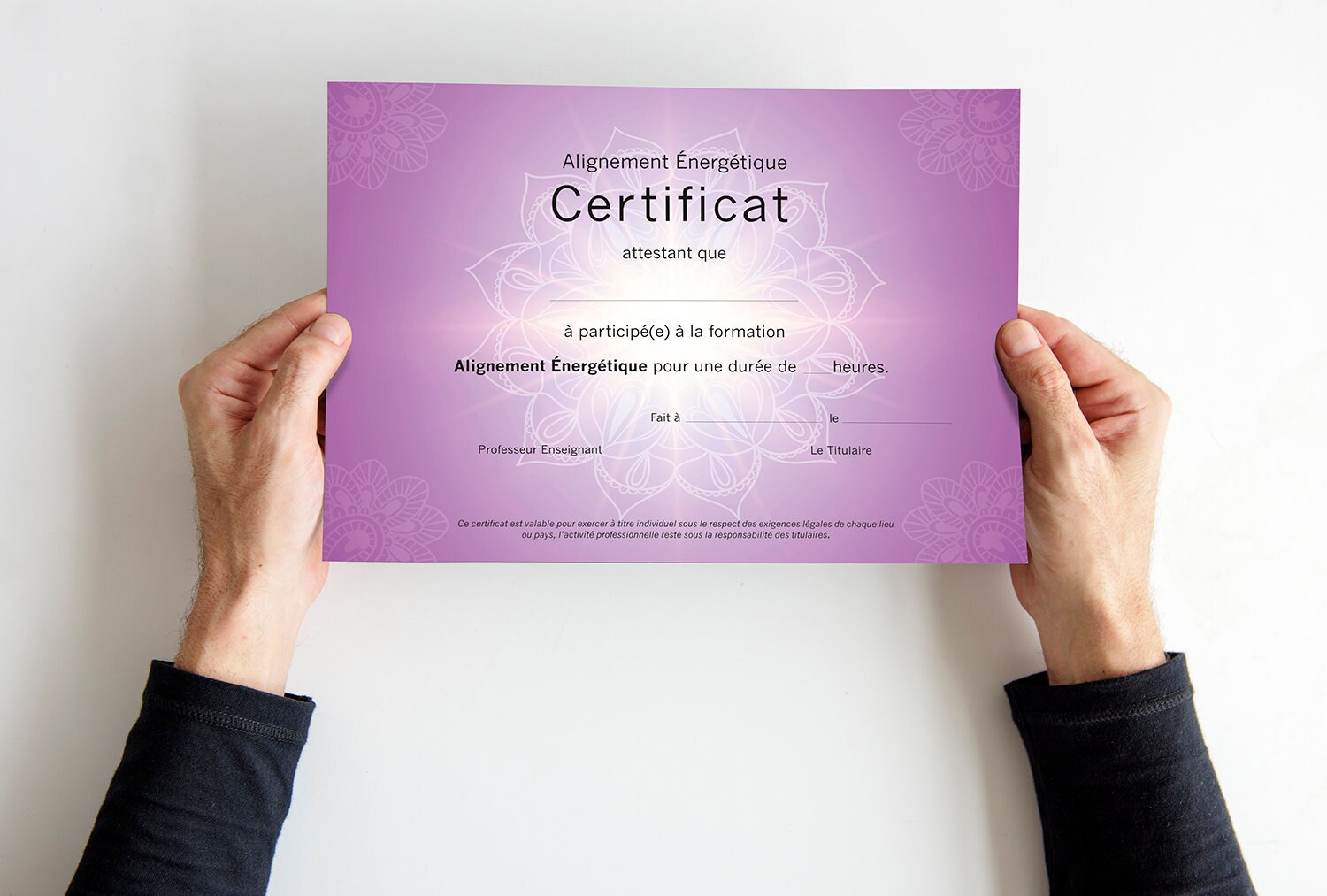 Purple Energetic Alignment Certificate Pdf to Print - Etsy