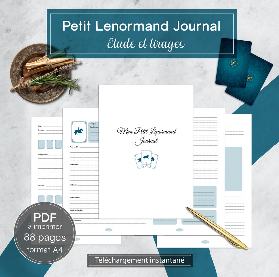Petit Lenormand journal PDF 88 fiches à imprimer au format A4 - Etsy France