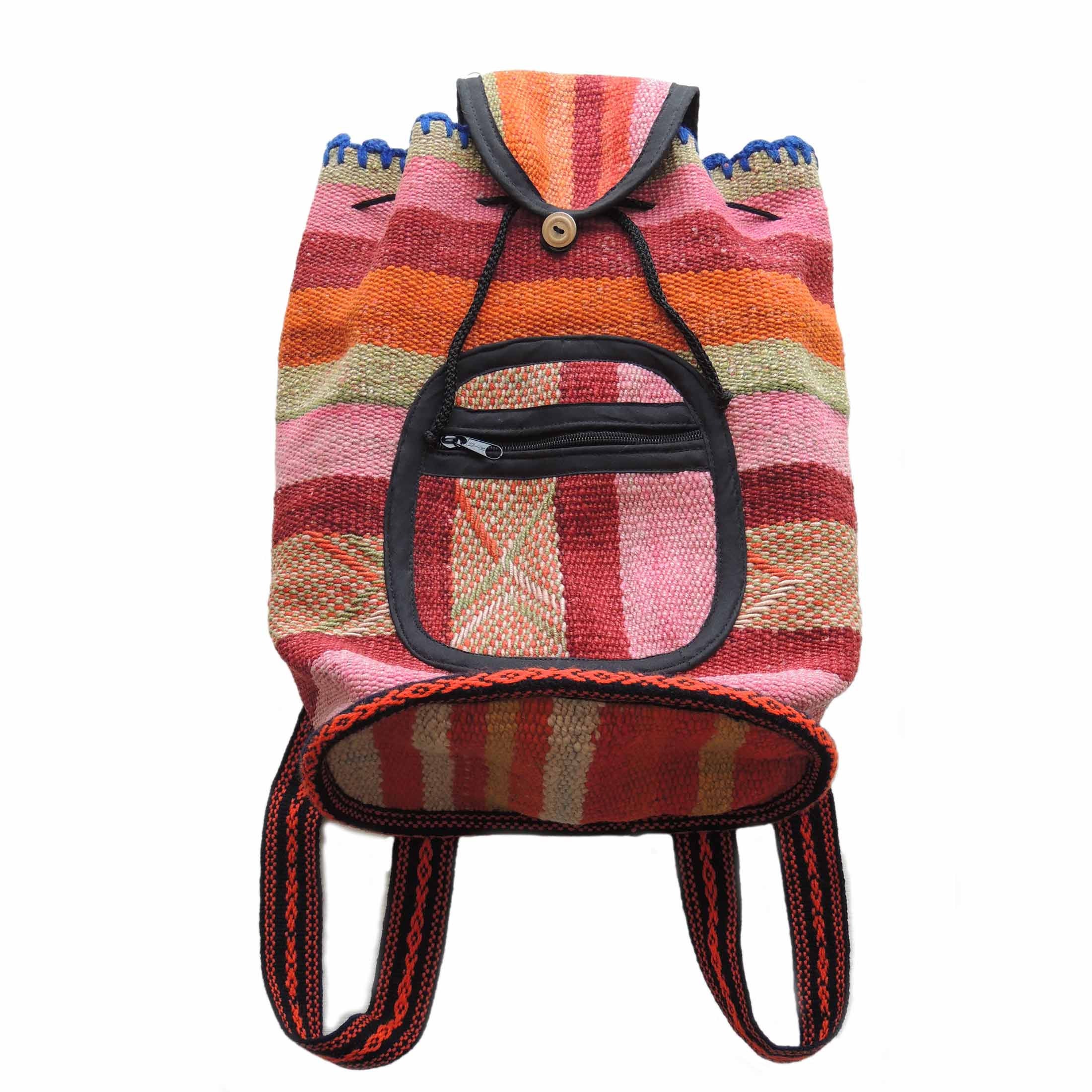 Peruvian Backpack Handmade of Sheeps Wool Dyed With Natural Dyes - Etsy