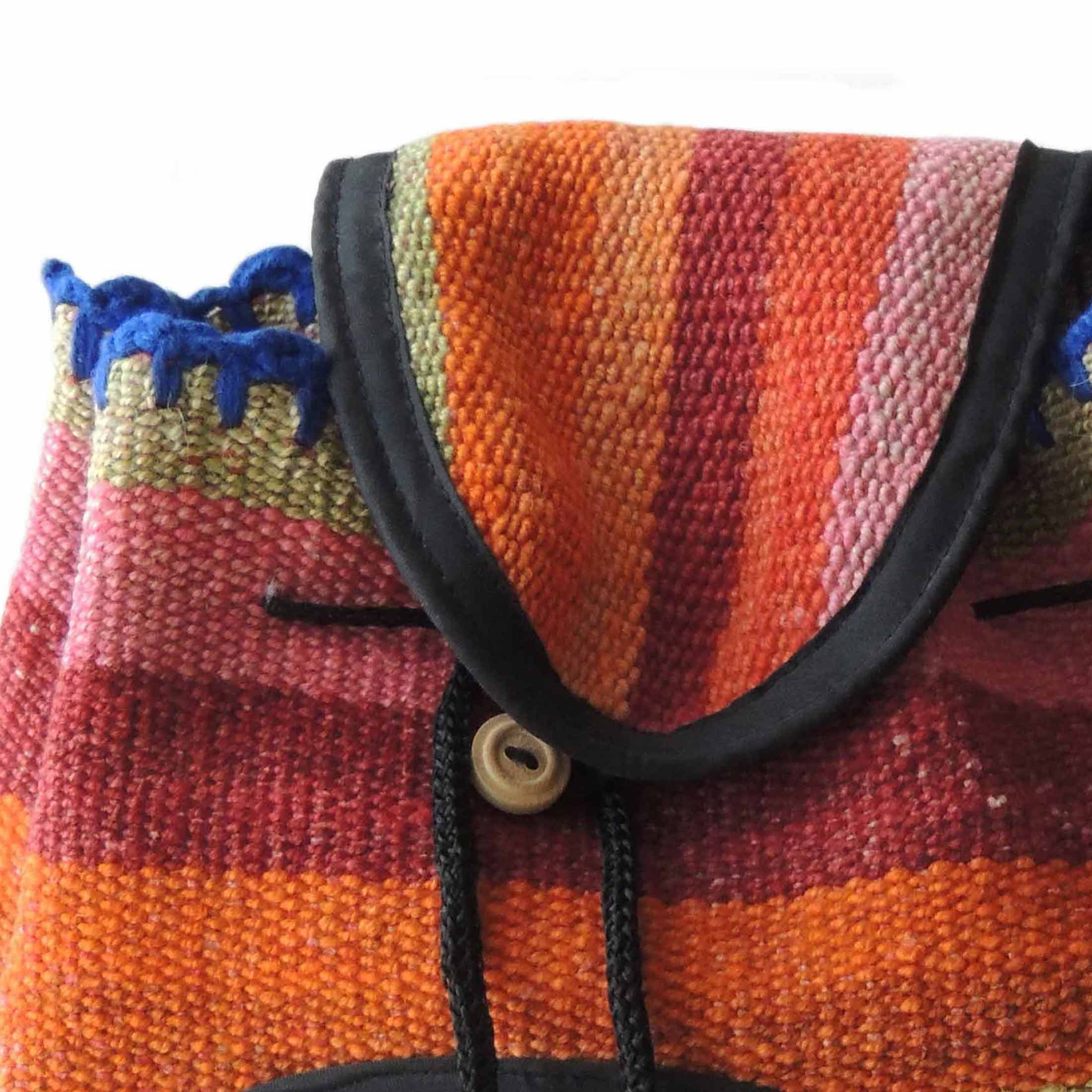 Peruvian Backpack Handmade of Sheeps Wool Dyed With Natural Dyes - Etsy