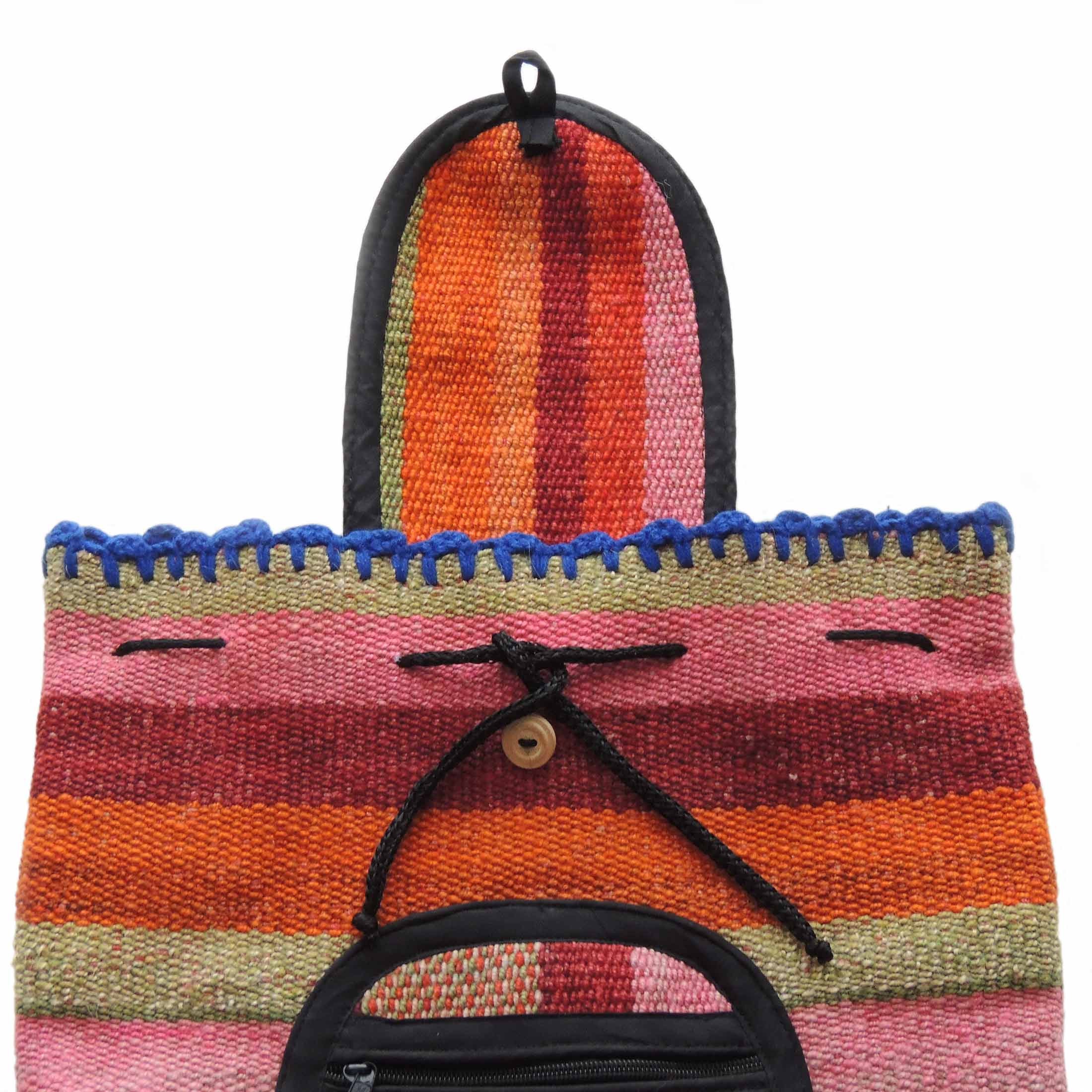 Peruvian Backpack Handmade of Sheeps Wool Dyed With Natural - Etsy