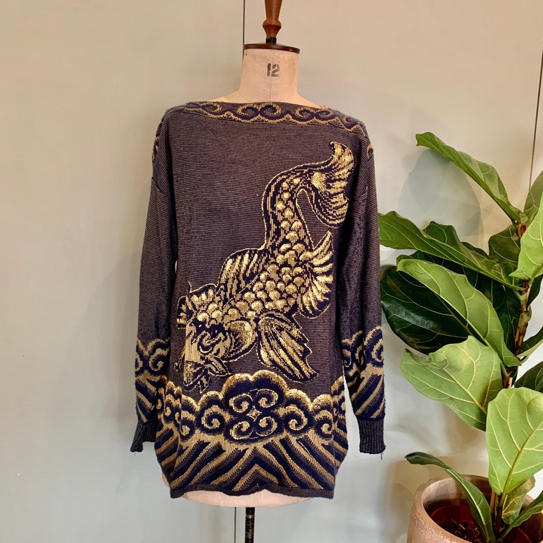 Koi Fish Vintage Sweater - Etsy