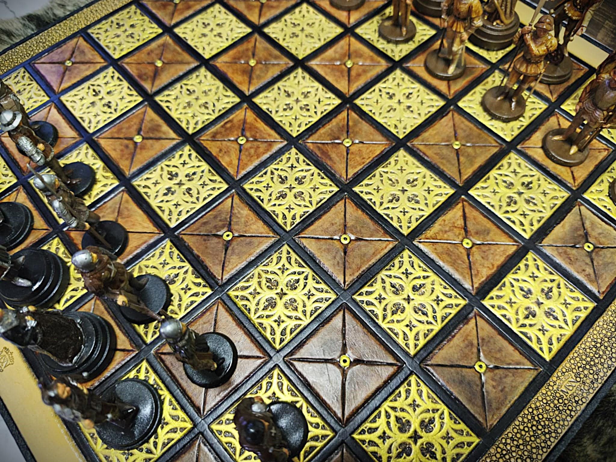 Medieval Gothic Leather Chess Set - Etsy