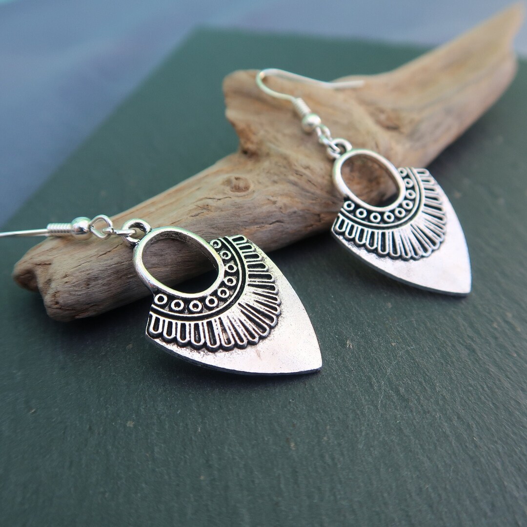 Tribal Drop Earrings Ethnic Berber Silver - Etsy