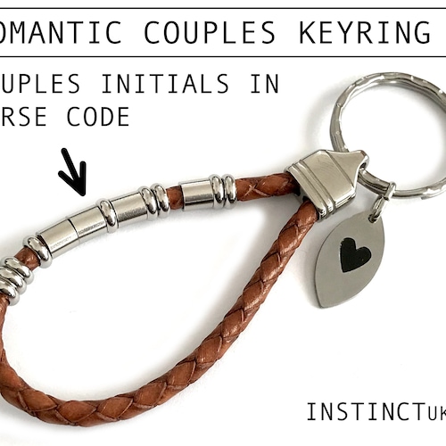 MORSE CODE KEYRING Valentines Day Gift Couples Initial - Etsy