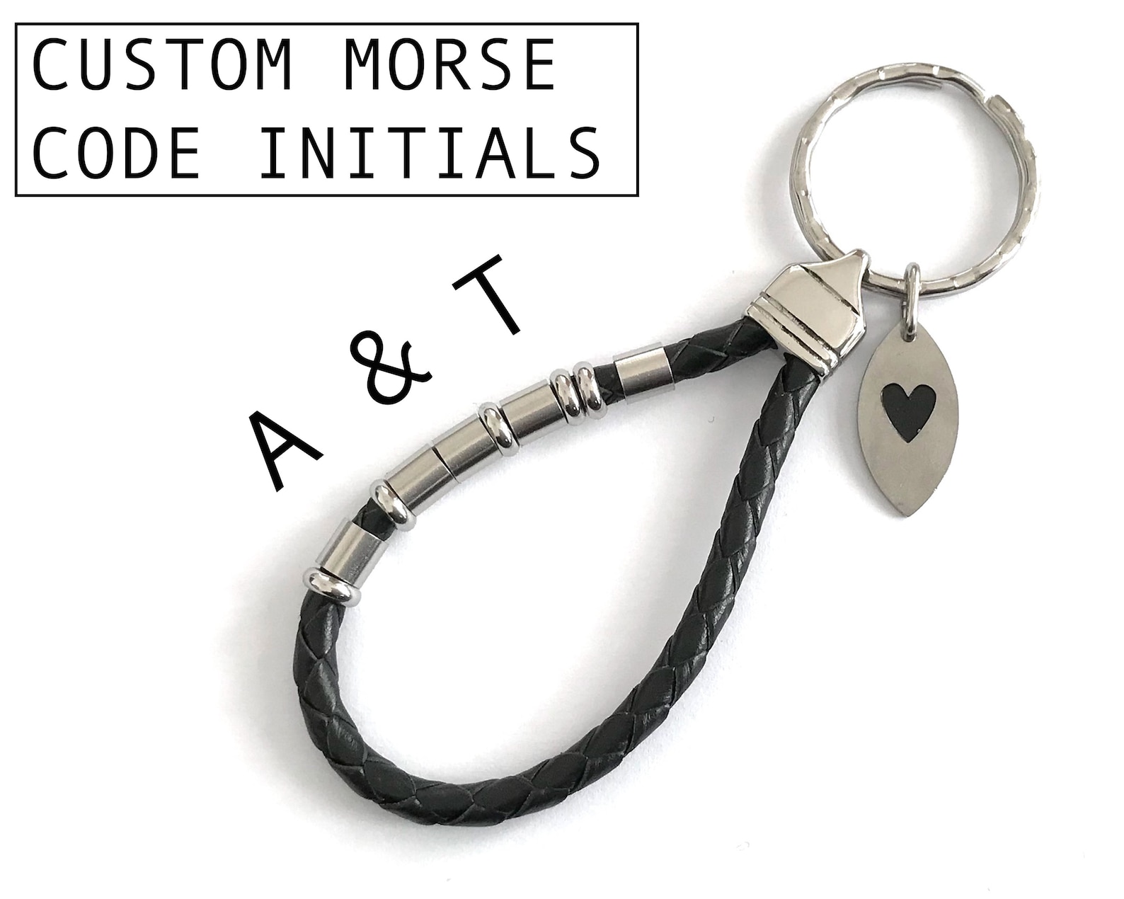 MORSE CODE KEYRING Valentines Day Gift Couples Initial - Etsy