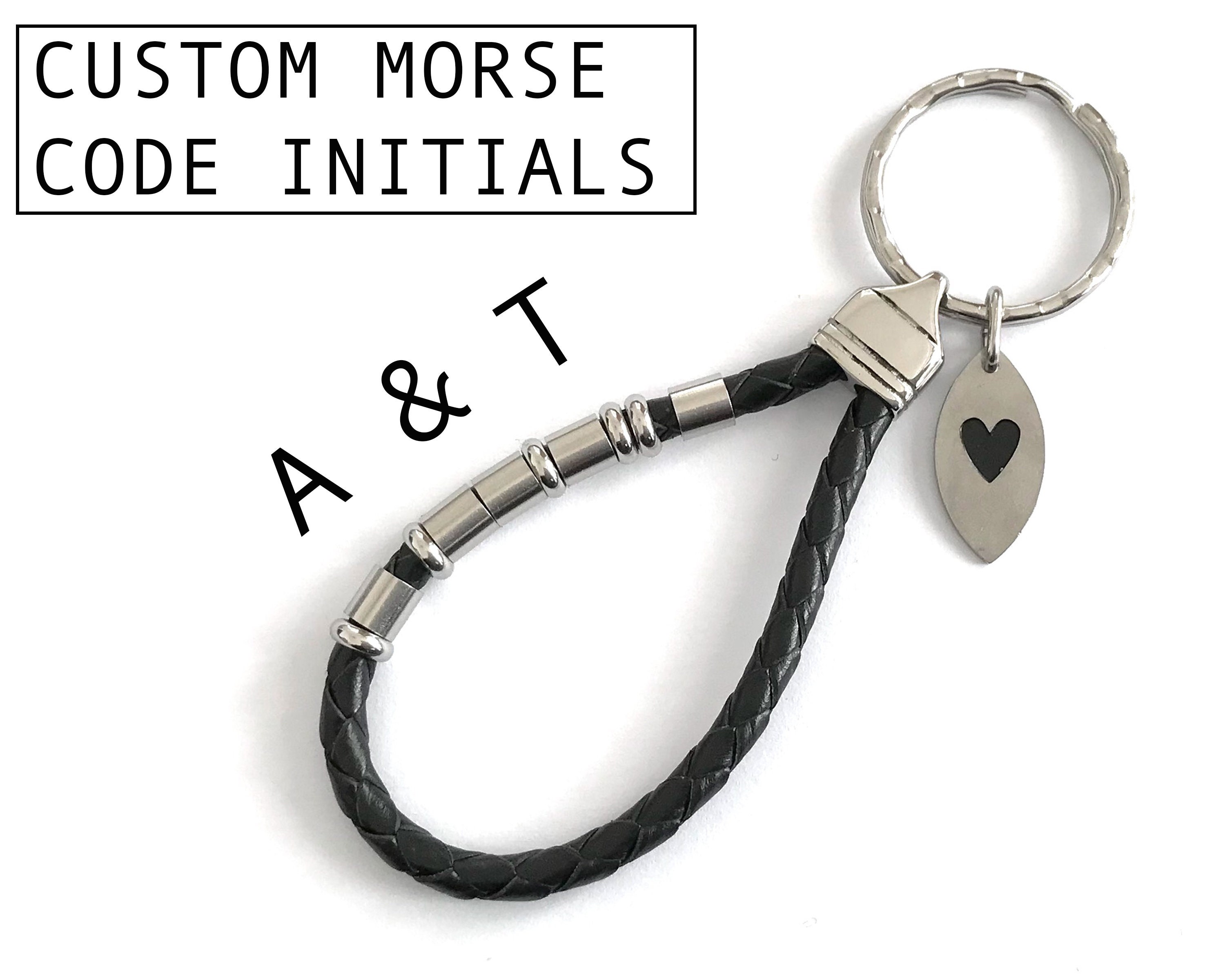 MORSE CODE KEYRING Valentines Day Gift Couples Initial - Etsy