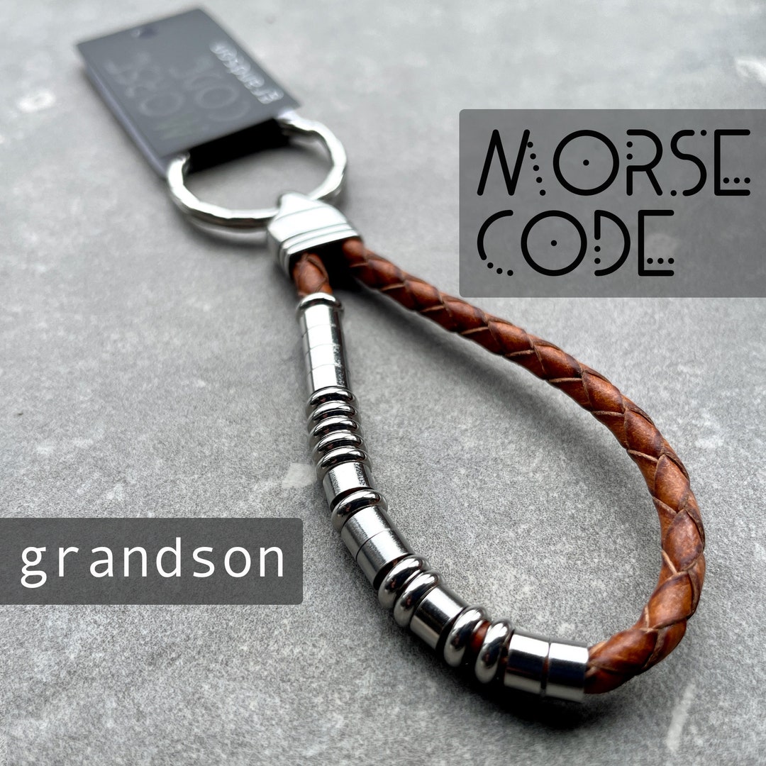 GRANDSON KEYRING | Morse Code Keyring - Grandson | Morse Code Message ...