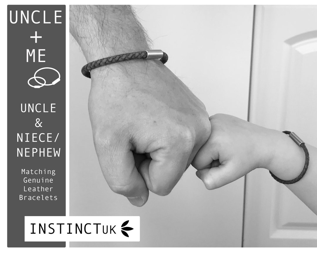 UNCLE + ME - Gift for Uncle - Matching Leather Bracelets Uncle Niece ...