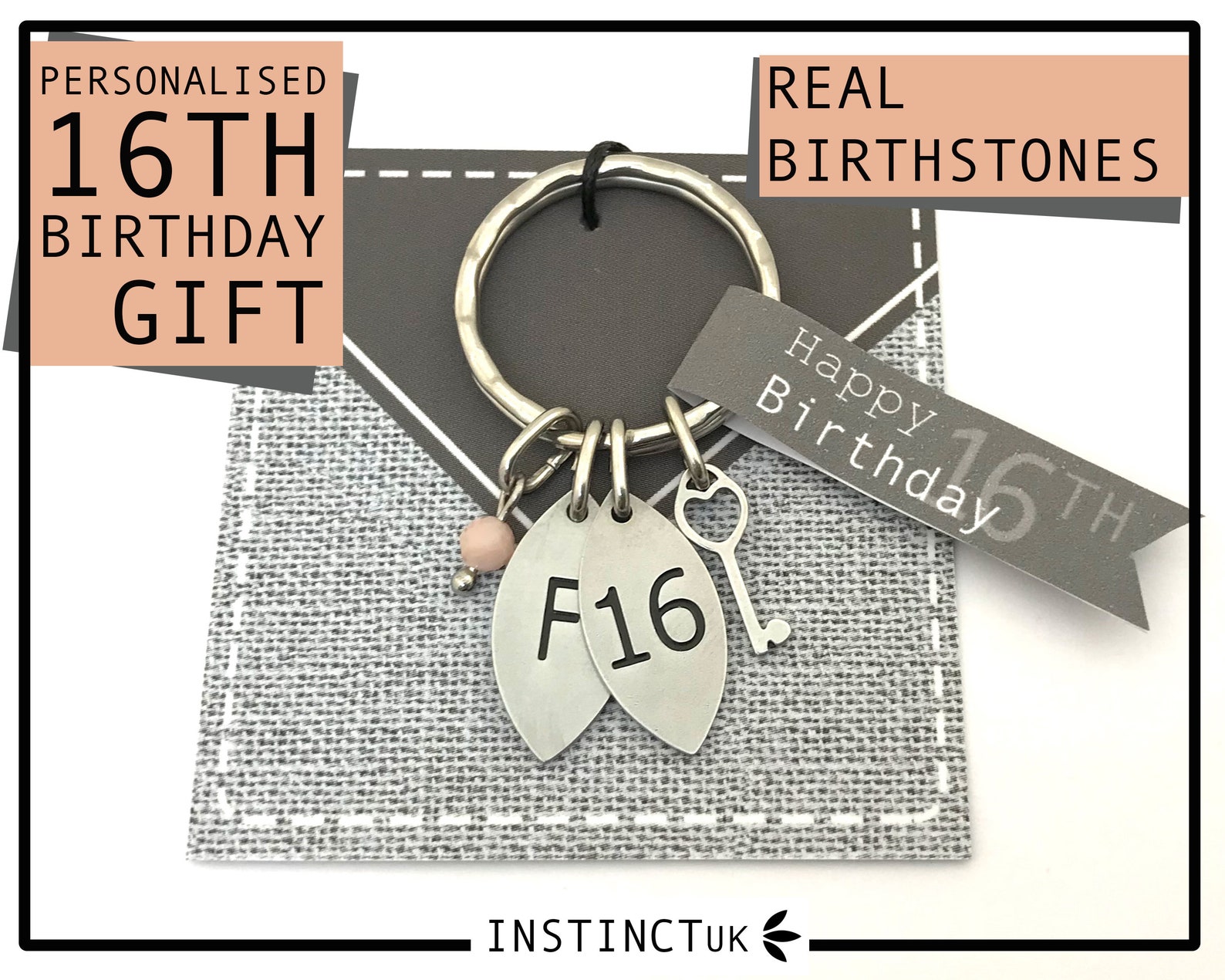 16TH BIRTHDAY KEYRING | Birthday Gift for Her | 16th Keychain 16th ...