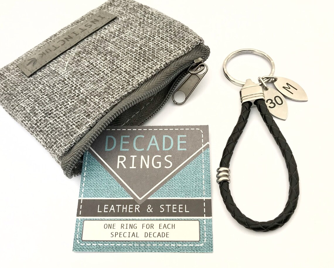 PERSONALISED LEATHER KEYRING 70th Birthday Gift Custom | Etsy