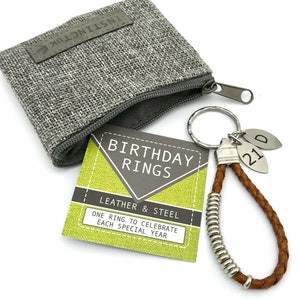 PERSONALISED LEATHER KEYRING 18th Birthday Gift Custom Keychain With ...