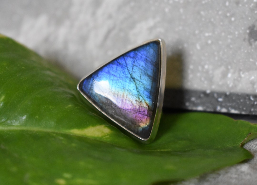 925 Silver Purple Blue Labradorite Ring-purple Flashy - Etsy UK